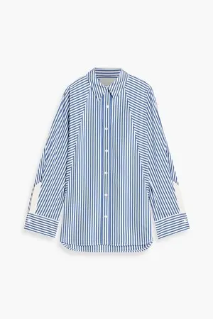 3.1 Phillip Lim Striped Cotton And Silk-blend Poplin Shirt - Blue