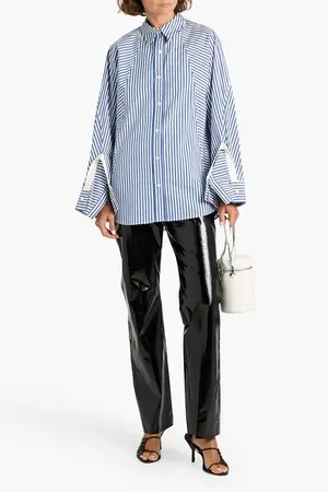 3.1 Phillip Lim Striped Cotton And Silk-blend Poplin Shirt - Blue