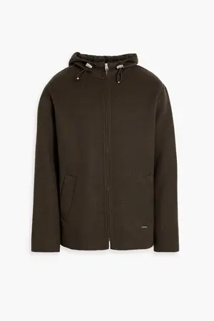 Sandro Wool-blend Felt Hooded Jacket - Chocolate