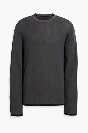 Rag & Bone Harvey Ribbed Cotton-Blend Sweater - Anthracite