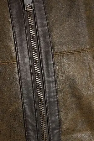 Paige Leather Jacket With Fleece Trims