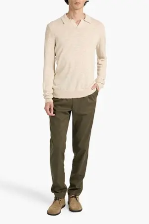 Paige Valdez Cotton And Linen-blend Polo Sweater - Cream