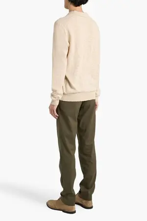 Paige Valdez Cotton And Linen-blend Polo Sweater - Cream