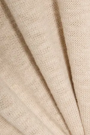 Paige Valdez Cotton And Linen-blend Polo Sweater - Cream