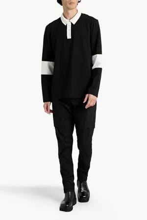 Paige Kinney Twotone Cottonblend Jersey Polo Shirt
