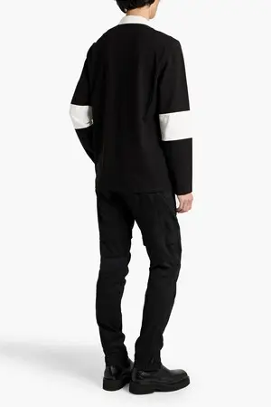 Paige Kinney Twotone Cottonblend Jersey Polo Shirt