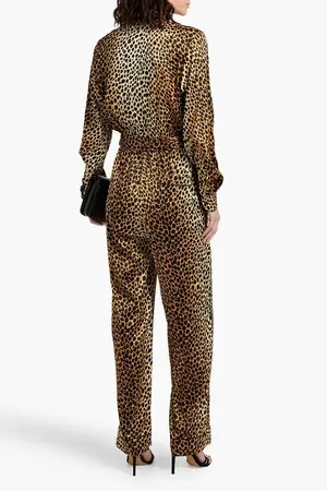 Dolce & Gabbana Leopard-print Silk-blend Satin Jumpsuit