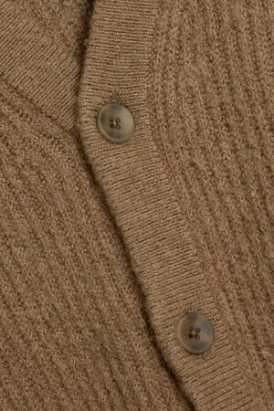 Paige Homann Brushed Ribbed Merino Wool-blend Cardigan