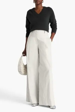 3.1 Phillip Lim Cotton-blend Canvas Wide-leg Pants - Off-white