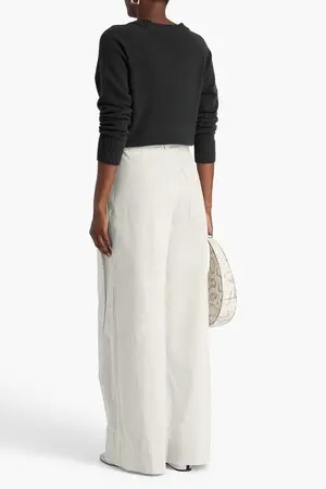 3.1 Phillip Lim Cotton-blend Canvas Wide-leg Pants - Off-white