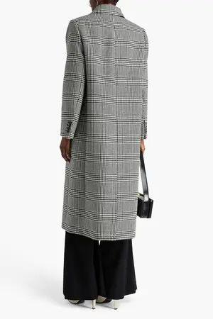 Erdem Embroidered Prince Of Wales Checked Wool-tweed Coat