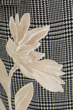 Erdem Embroidered Prince Of Wales Checked Wool-tweed Coat