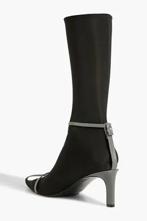 JIL SANDER Leather And Stretch-jersey Ankle Boots