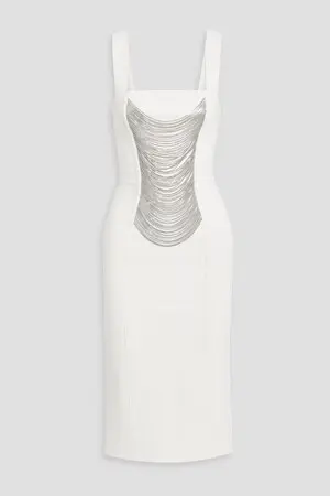 Herve Leger Franchesca Chainembellished Bandage Midi Dress - White