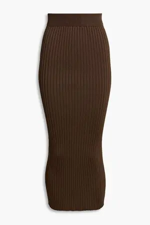 JIL SANDER Ribbed-knit Midi Pencil Skirt