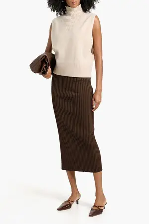 JIL SANDER Ribbed-knit Midi Pencil Skirt