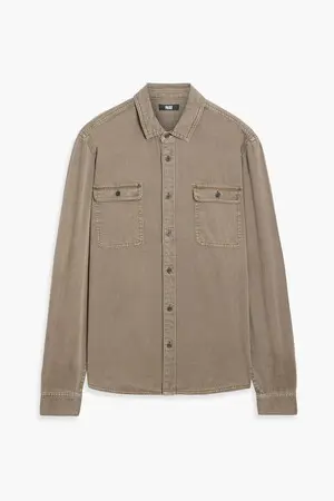 Paige Martin Cotton And Modalblend Twill Shirt - Taupe