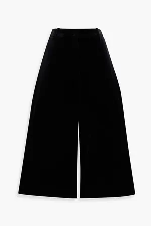 NILI LOTAN Idris Cotton-blend Velvet Culottes