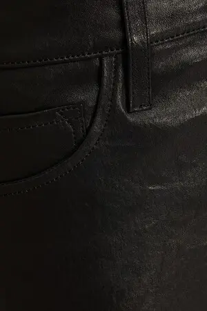 FRAME Leather Bootcut Pants - Black