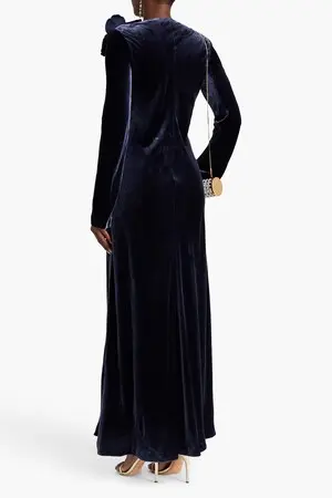 Zimmermann Floral-appliquéd Velvet Maxi Dress