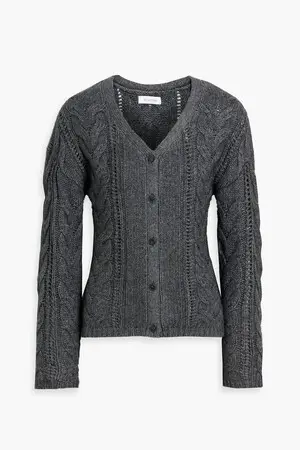 Naadam Cable-knit Wool And Cashmere-blend Cardigan - Anthracite