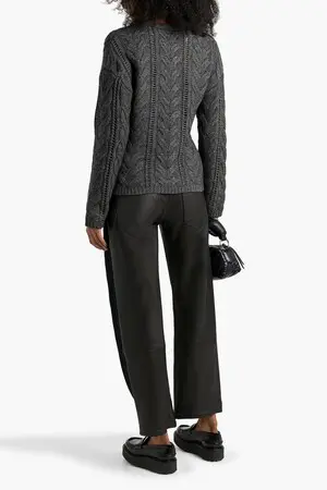 Naadam Cable-knit Wool And Cashmere-blend Cardigan - Anthracite
