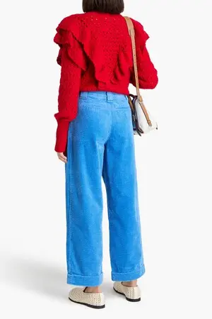 GANNI Cotton-blend Corduroy Wide-leg Pants