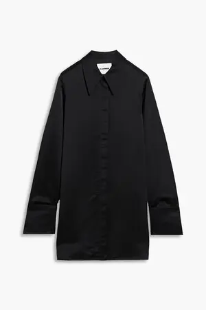 JIL SANDER Cuproblend Satin Shirt - Black
