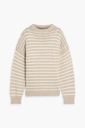 ALEX MILL Harbor Striped Cotton Sweater - Beige