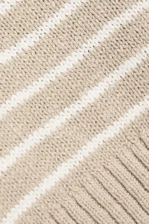 ALEX MILL Harbor Striped Cotton Sweater - Beige