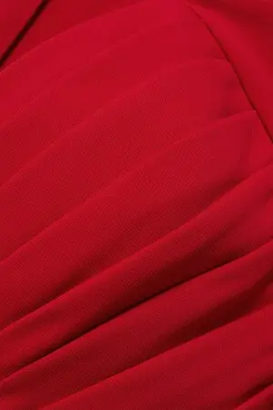 Badgley Mischka Off-the-shoulder Cutout Crepe Gown - Red