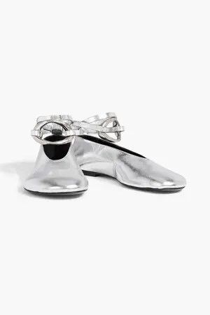 JIL SANDER Metallic Leather Ballet Flats