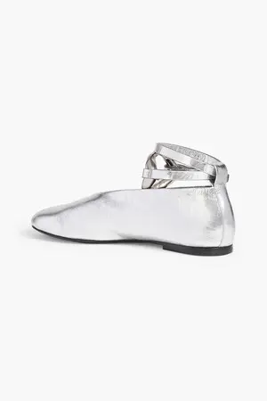 JIL SANDER Metallic Leather Ballet Flats