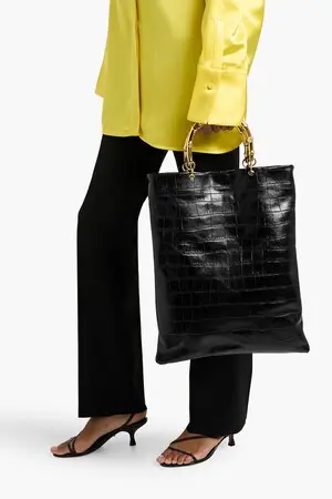 JIL SANDER Croc-effect Leather Tote