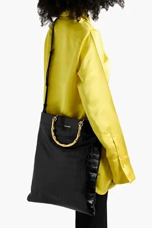 JIL SANDER Croc-effect Leather Tote