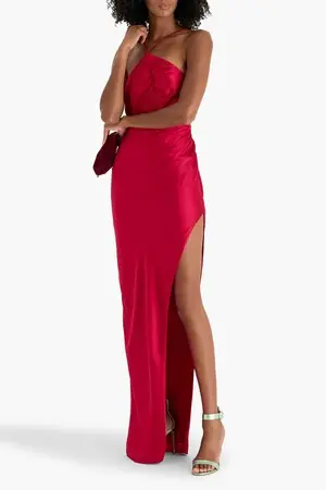 THE SEI Ruched Silk-satin Gown