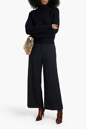 NILI LOTAN Wool-blend Twill Wide-leg Pants