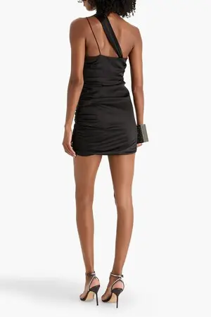 THE SEI Cutout Ruched Mini Dress - Black
