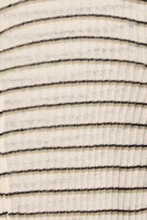 Theory Ribbed Striped Linen-blend Cardigan - Ecru