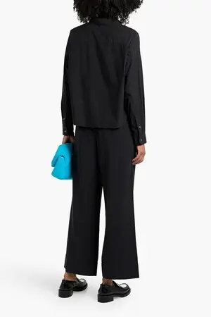 ALEX MILL Gemma Cropped Cotton-poplin Shirt - Black