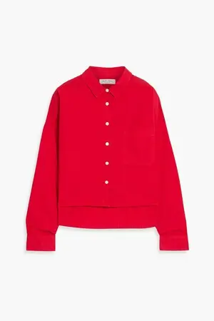 ALEX MILL Gemma Cropped Cotton-poplin Shirt - Red