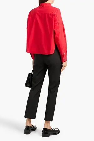 ALEX MILL Gemma Cropped Cotton-poplin Shirt - Red