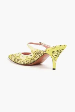 Zimmermann Paisley-print Canvas Mules - Yellow