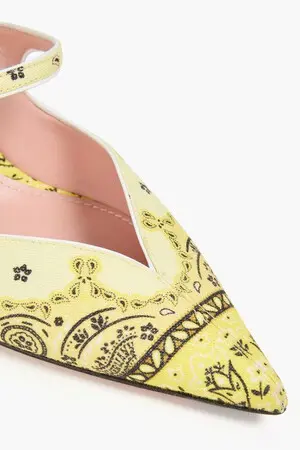 Zimmermann Paisley-print Canvas Mules - Yellow