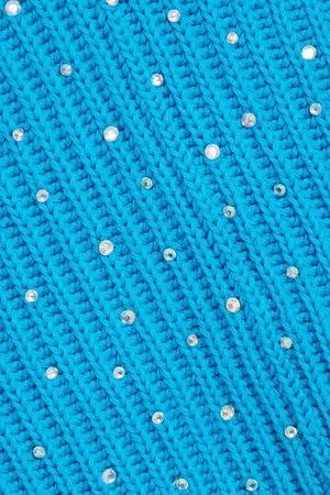 THE SEI Crystal-embellished Ribbed Cotton Sweater