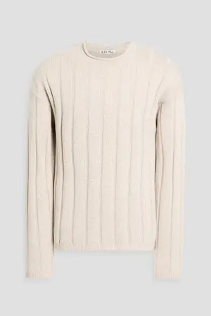 ALEX MILL James Ribbed Cotton And Linen-blend Sweater - Ecru