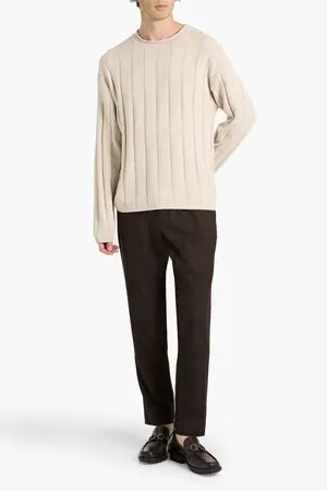 ALEX MILL James Ribbed Cotton And Linen-blend Sweater - Ecru