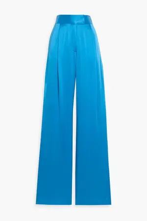 THE SEI Silk-satin Wide-leg Pants - Azure