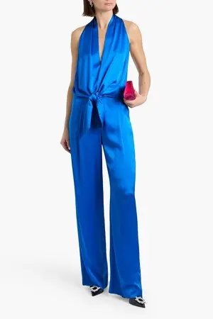 THE SEI Silk-satin Wide-leg Pants