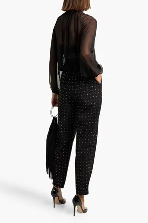 THE SEI Gathered Silk-chiffon Blouse